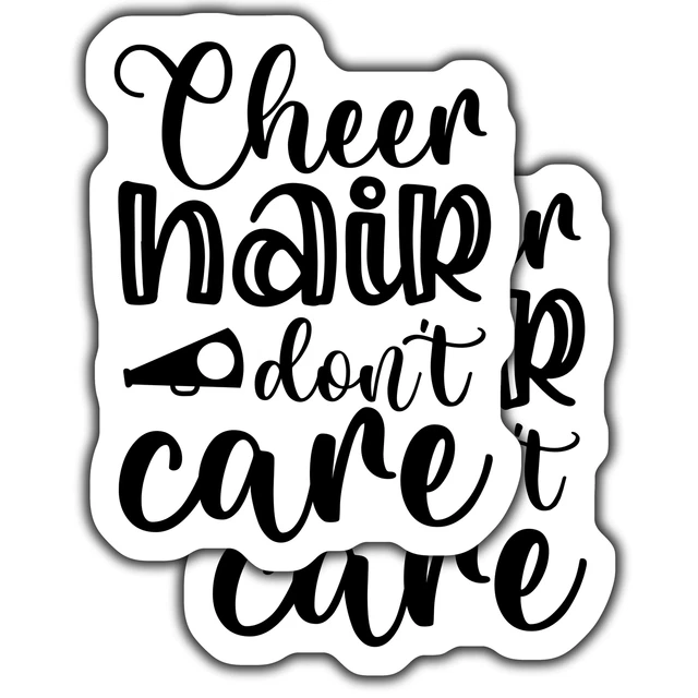 Cheer Hair Don'T Care Sticker, Motivational Cheerleading Stickerskindle ...