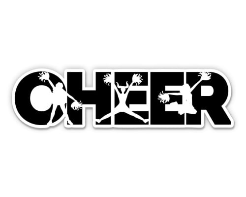 Cheer Letters Chearleading - 12" Vinyl Sticker Waterproof Decal ...
