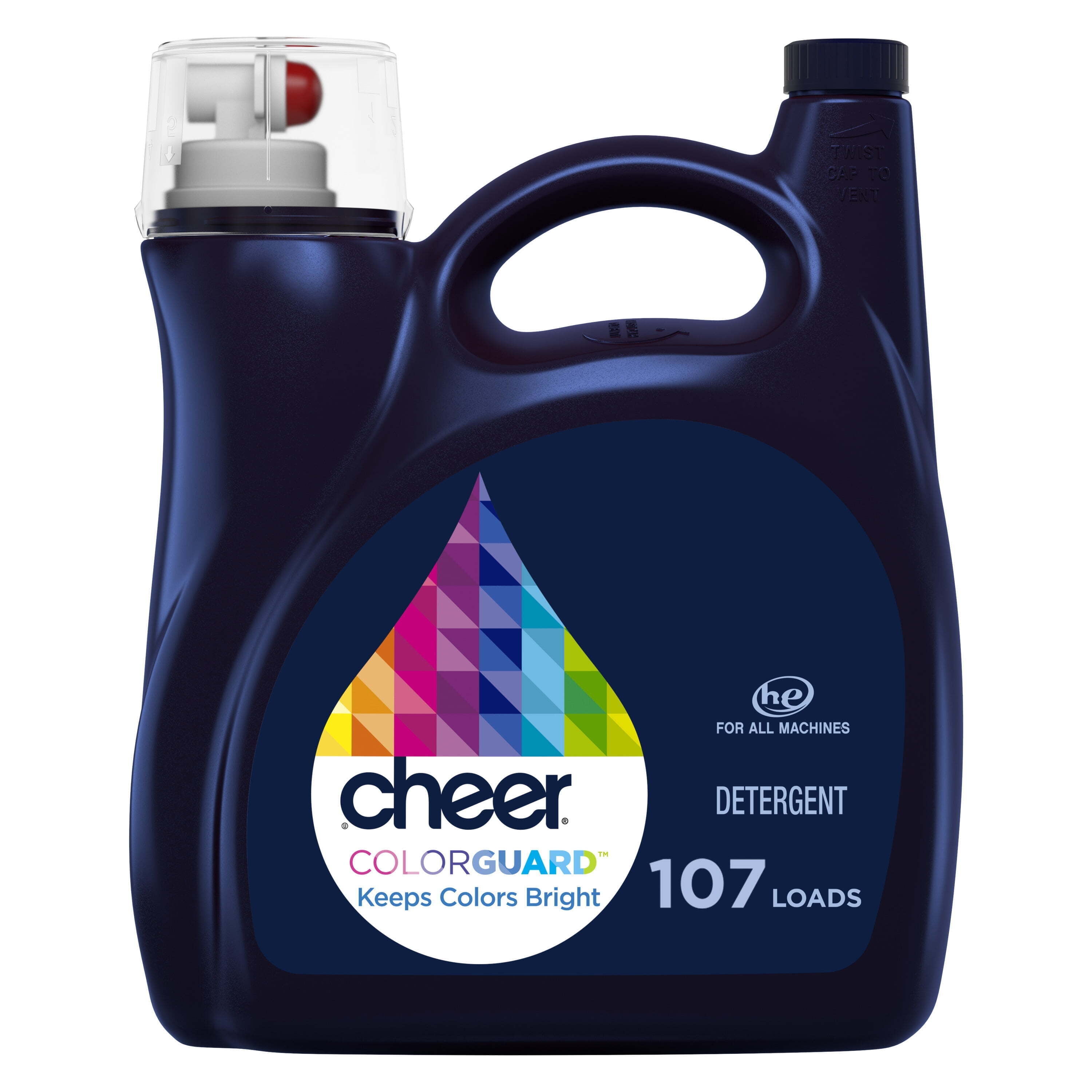 Cheer Liquid Laundry Detergent for Clothes, 154 fl oz, 107 Loads, HE ...