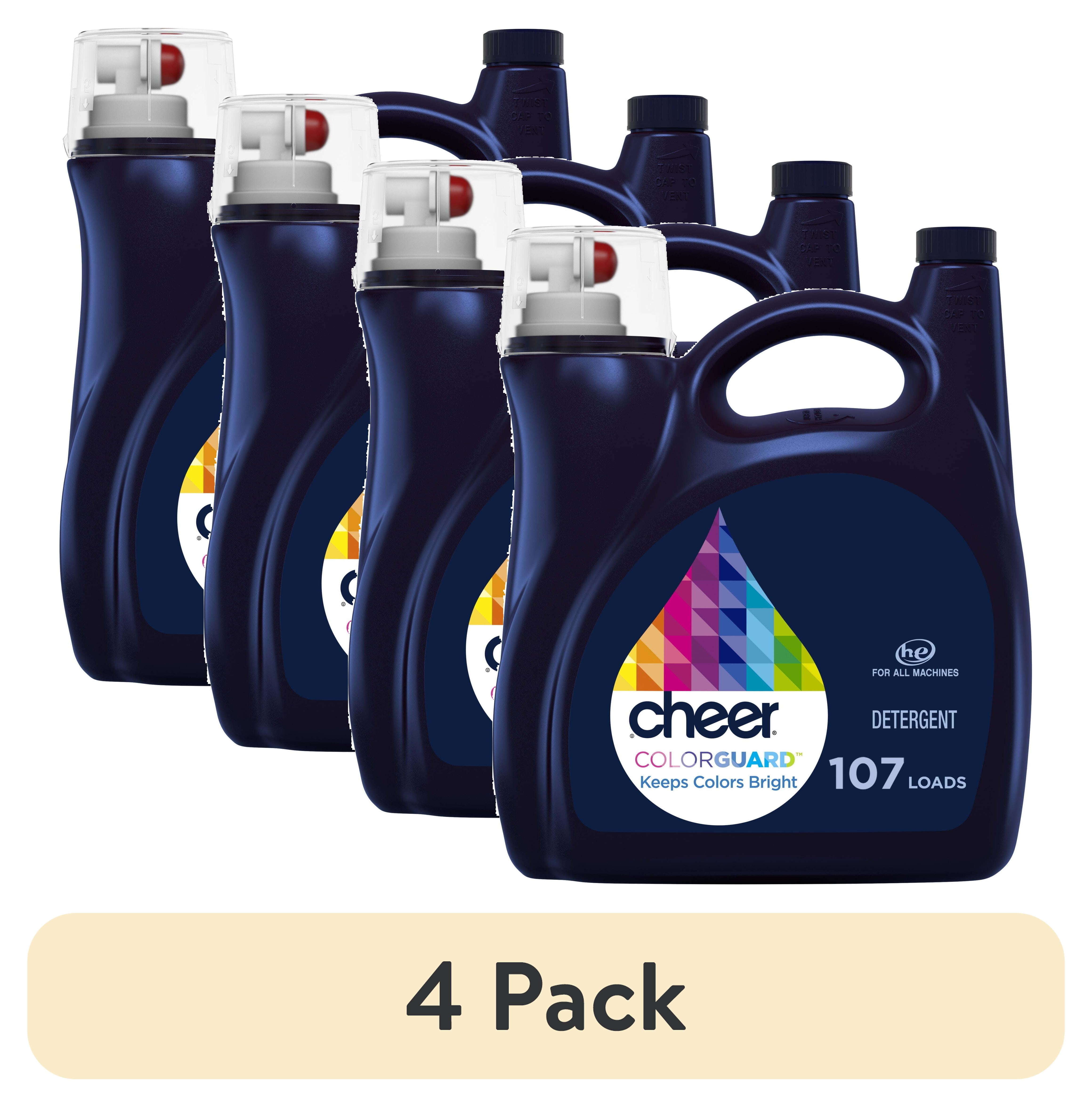 (4 pack) Cheer Liquid Laundry Detergent, HE Compatible, 154 fl oz, 107 ...