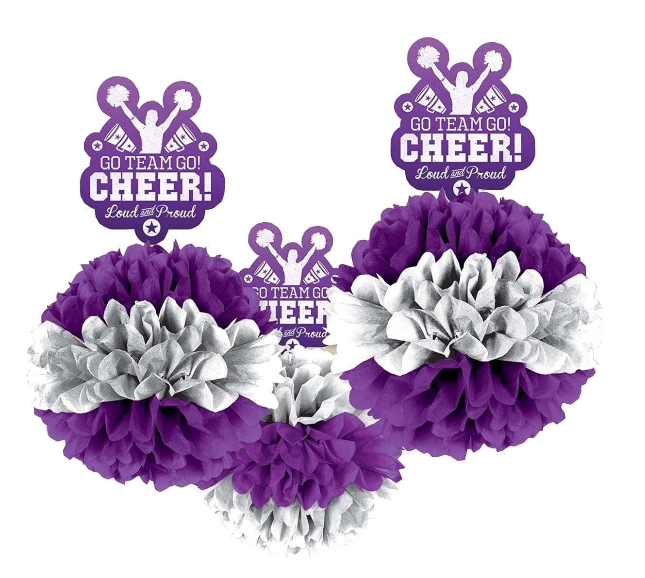 Cheer Loud and Proud Tissue Poms set/3 - Walmart.com