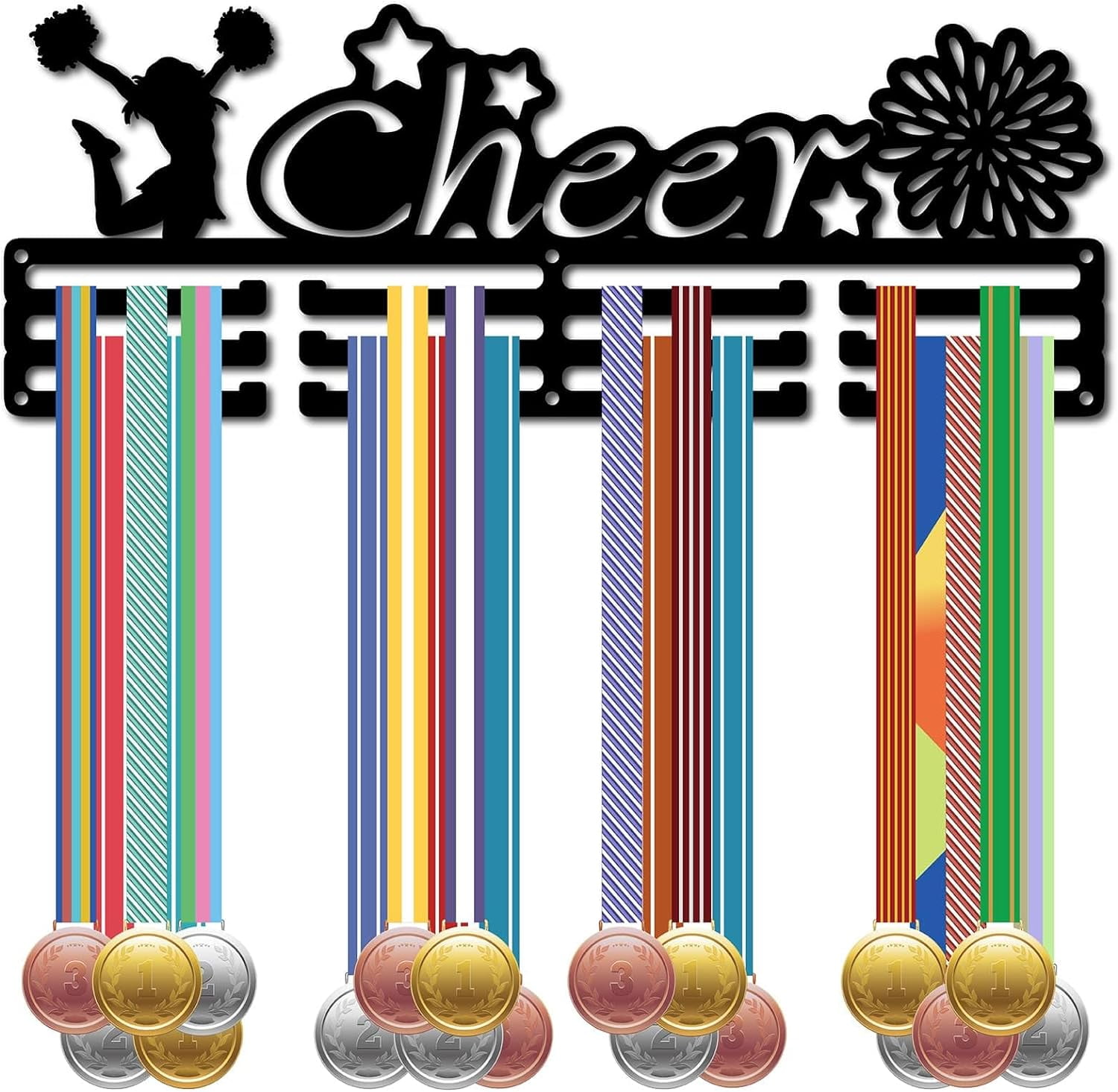 Cheer Medal Holder Display Hanger Black Metal Iron Medal Hanger Rack ...