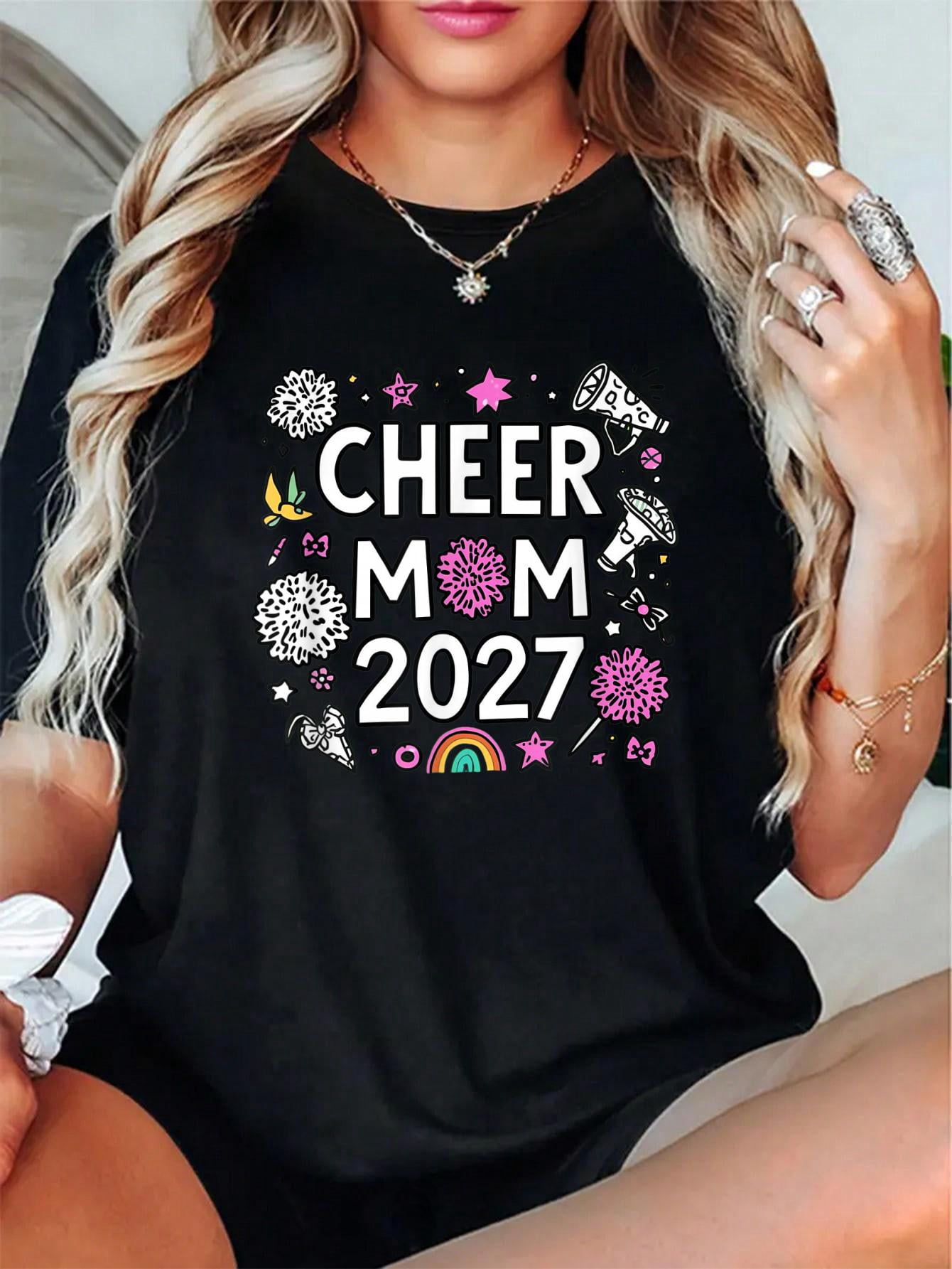Cheer Mom 2027 Pom Pom Rainbow Spirit Fun T-Shirt - Walmart.com
