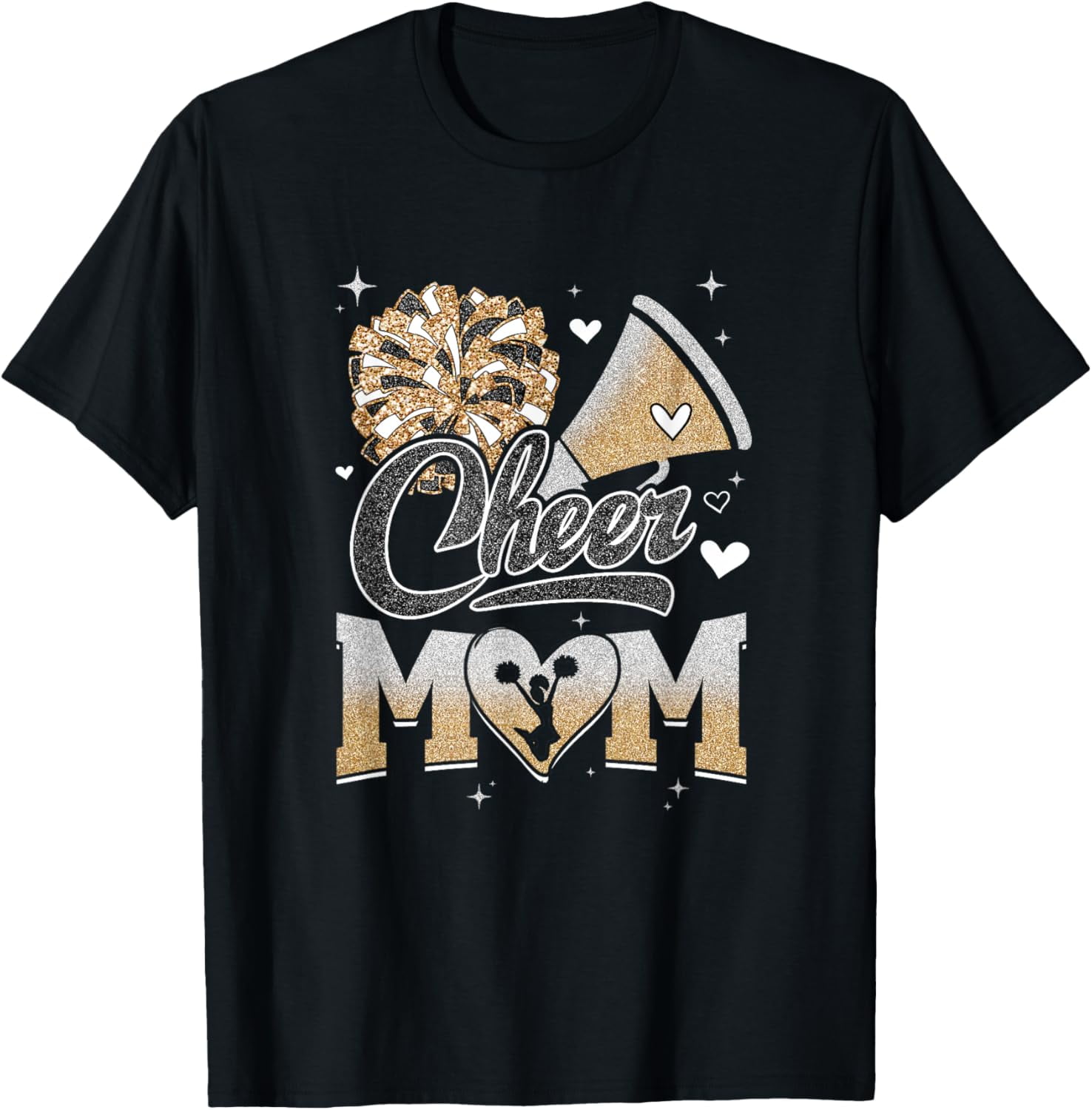 Cheer Mom Brown White Cheerleading Football Fan For Women T-Shirt ...