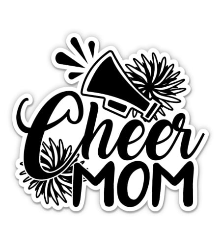 Cheer Mom Cheerleading - 3" Vinyl Sticker - For Car Laptop Water Bottle ...