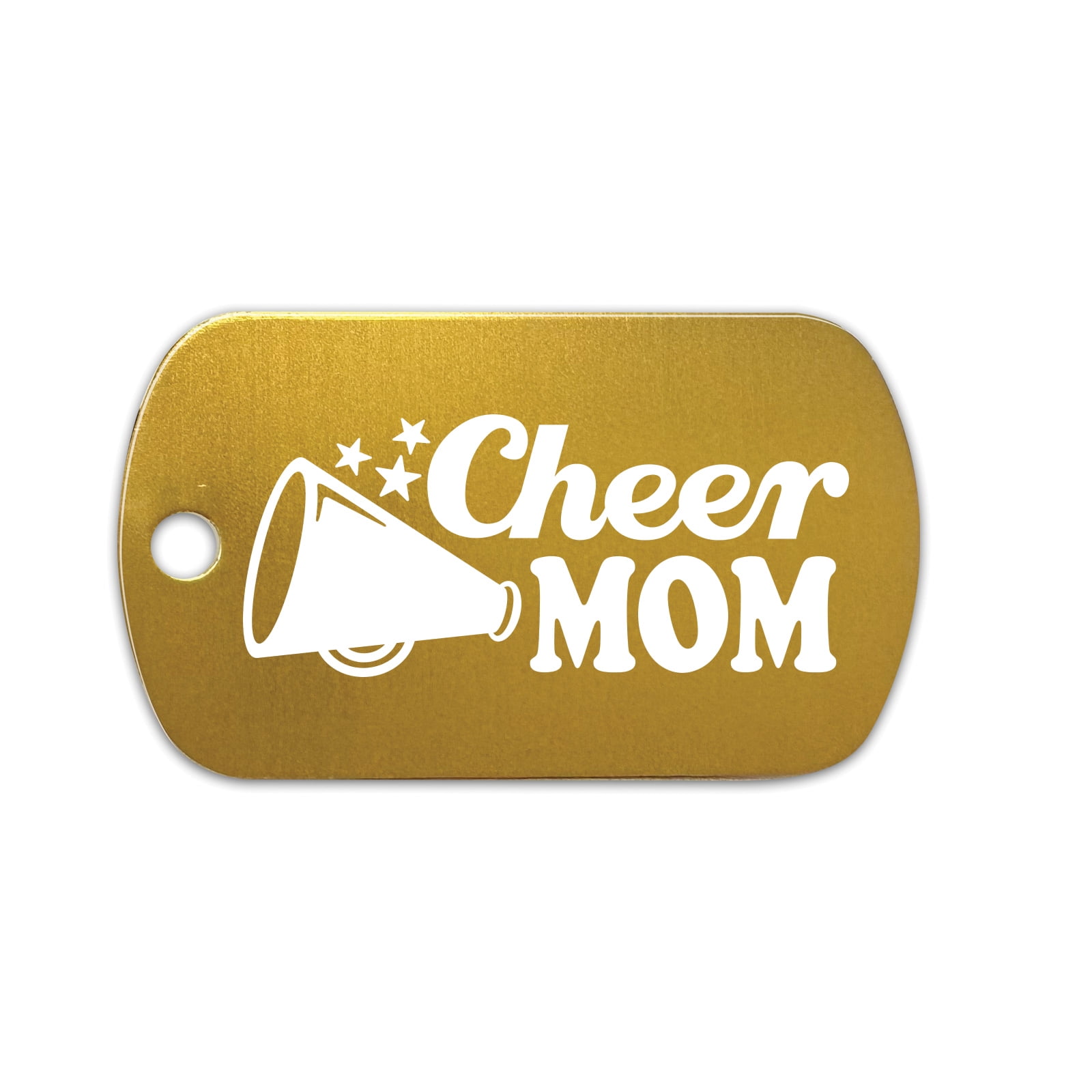 Cheer Mom GI Dog Tag Aluminum Keychain spirit cheerleading dance - Gold ...