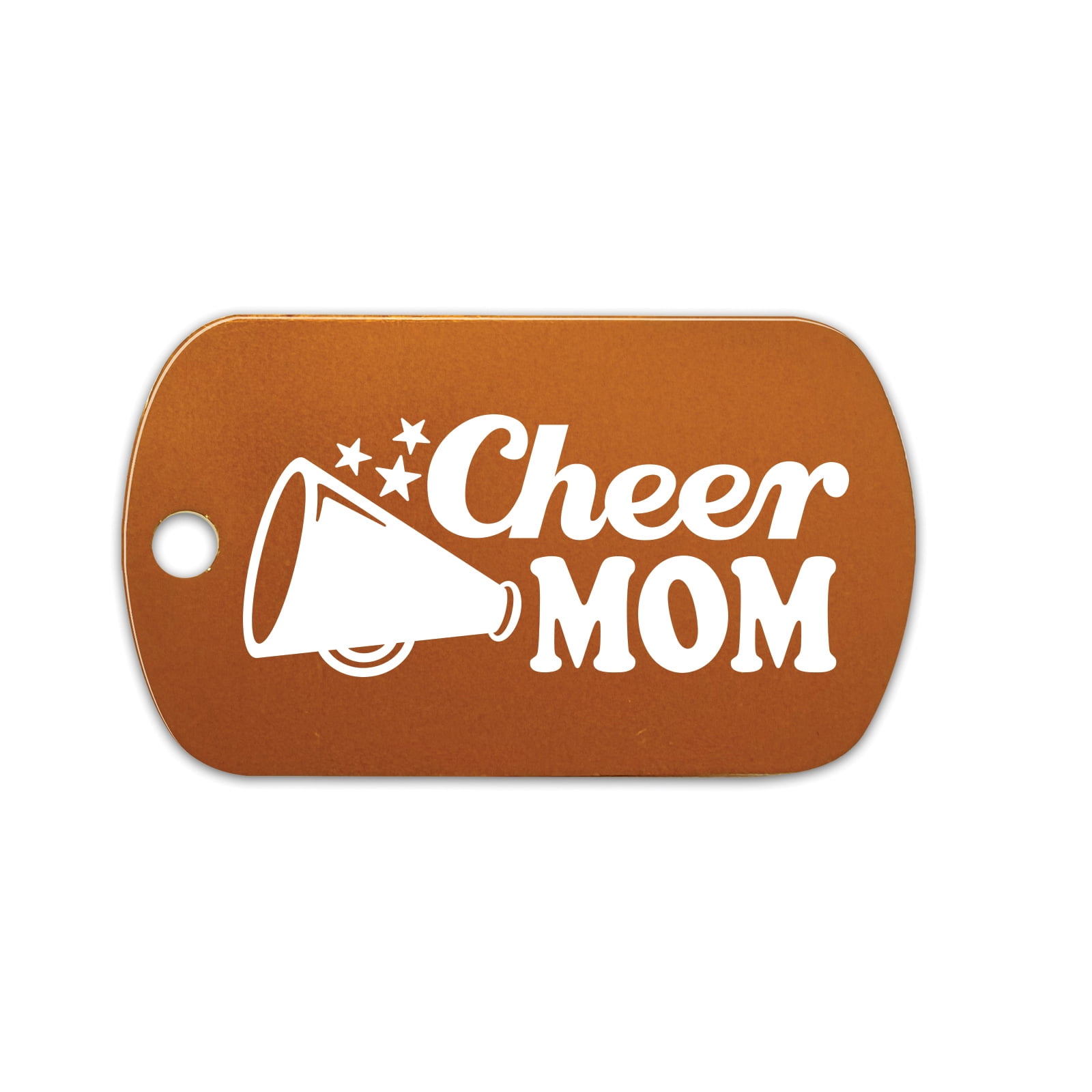 Cheer Mom GI Dog Tag Aluminum Keychain spirit cheerleading dance ...