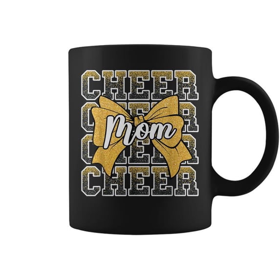 Cheer Mom Mama Bow Sport Cheerleader Cheerleading Yellow Cof - Walmart.com