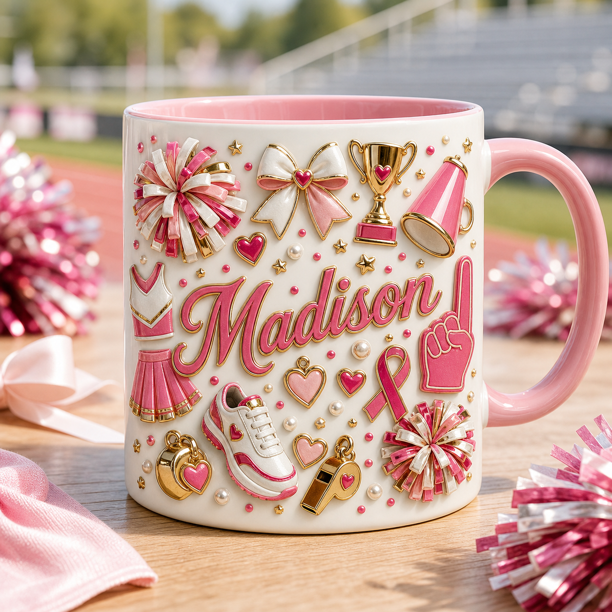 Cheer Mom Mug Personalized Pink Cheerleading Gift for Mom - Walmart.com