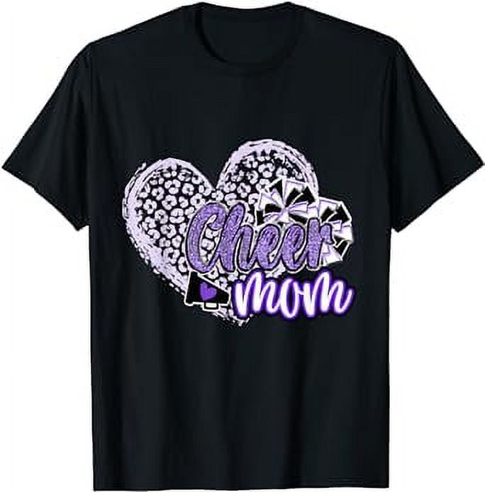 Cheer Mom Shirt, Megaphone Purple Leopard Cheetah Print T-Shirt ...