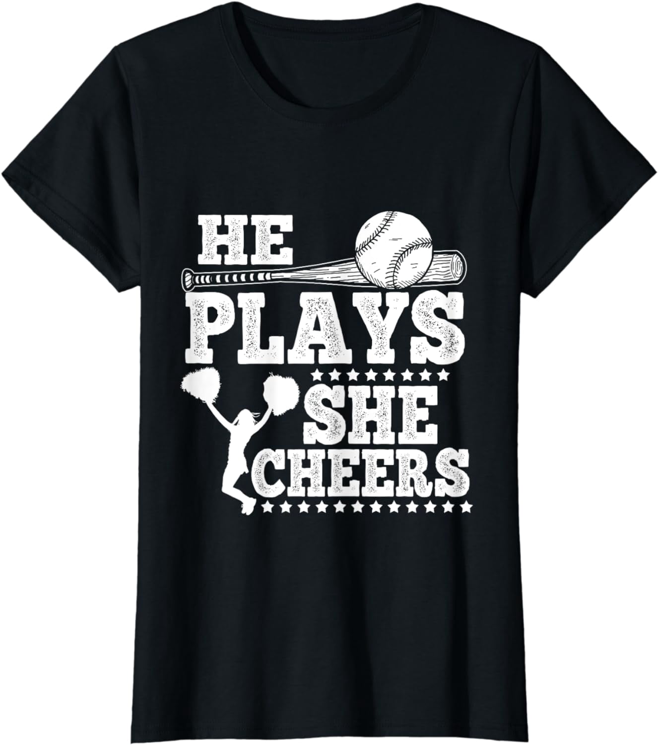 Cheer Mom Softball Baseball Son Cheerleading Daugher Cheer T-Shirt ...
