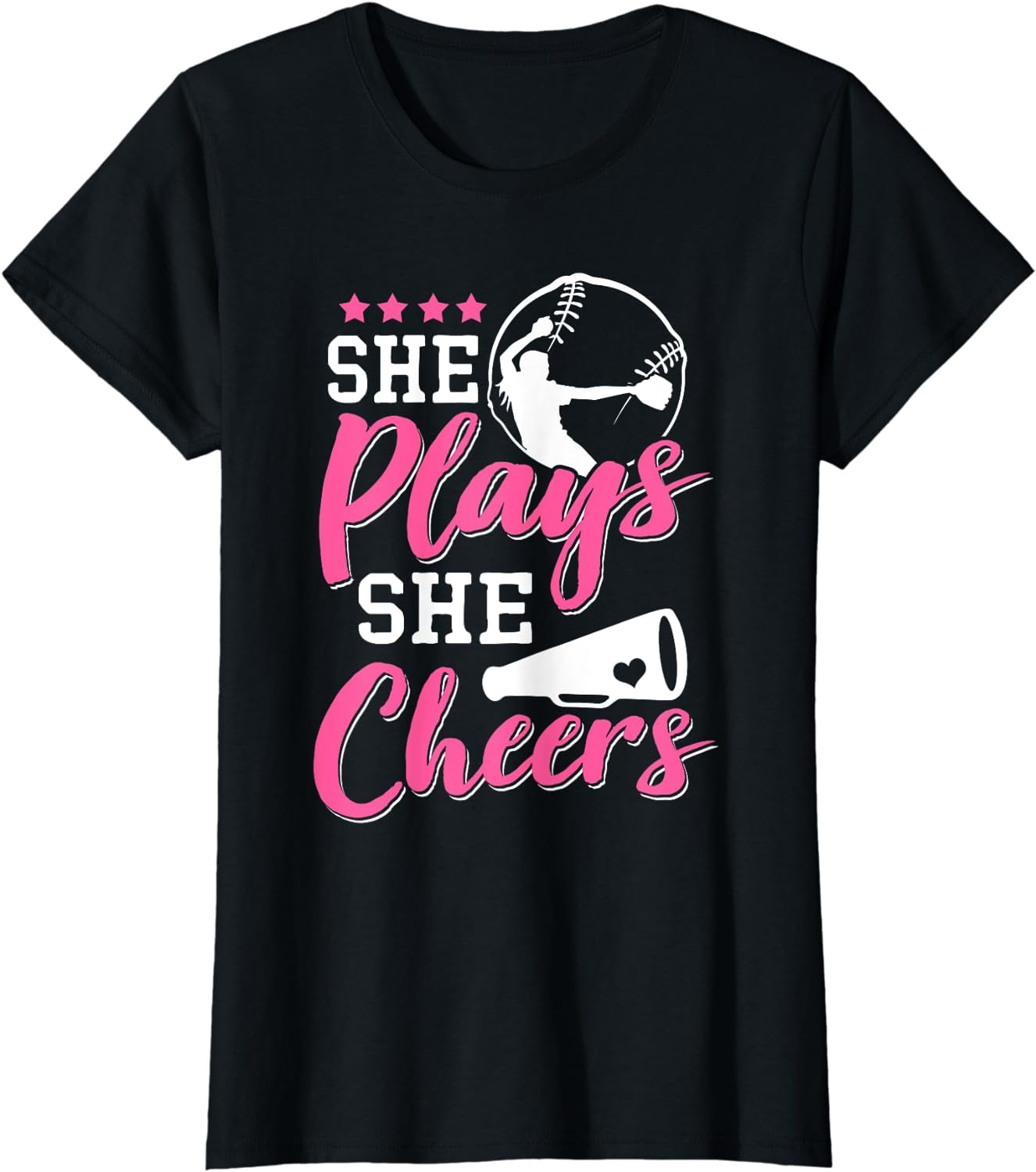 Cheer Mom Softball and Cheerleading Daugher Cheer T-Shirt - Walmart.com