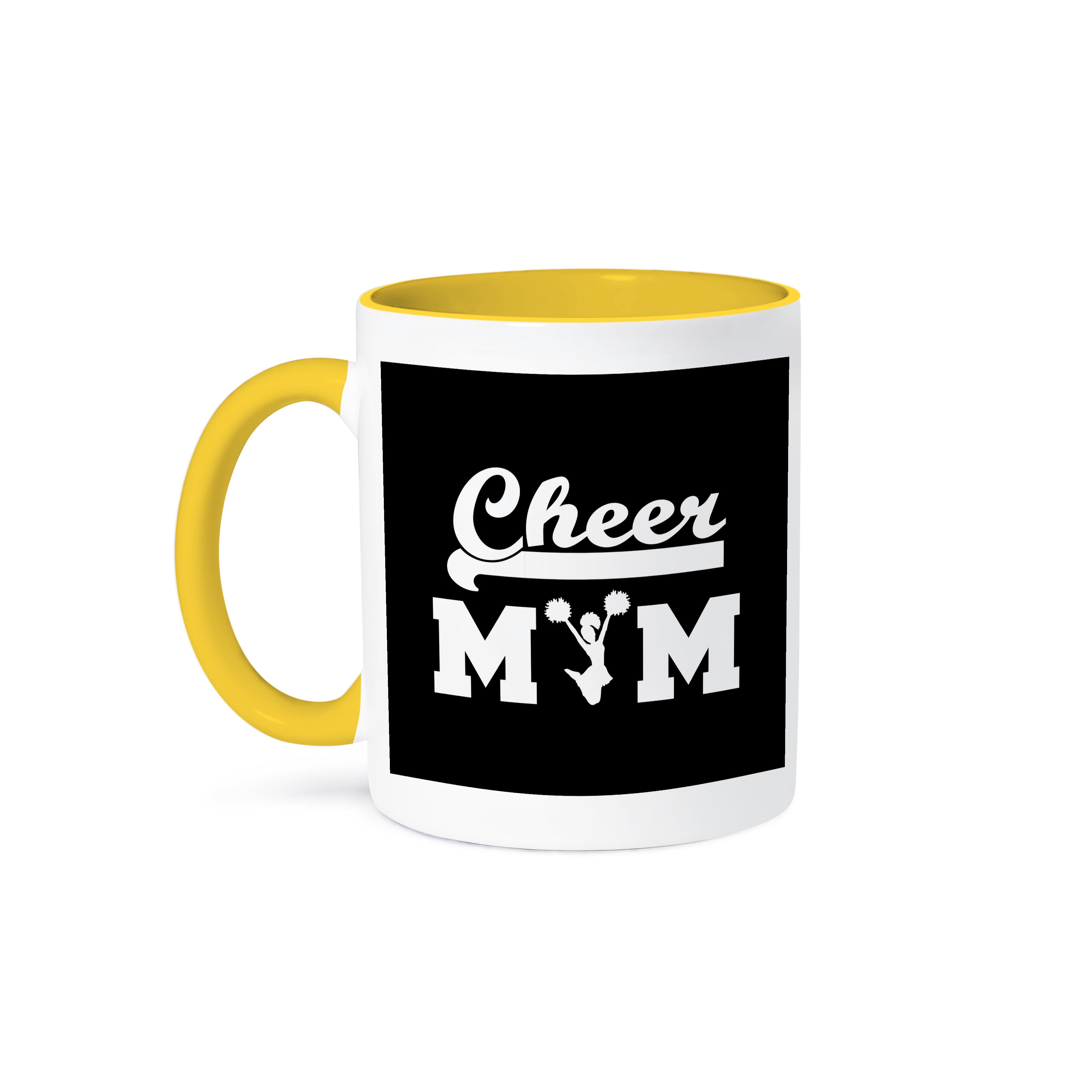 3drose, Cheer Mom with a Cheerleader. White Lettering on Black ...