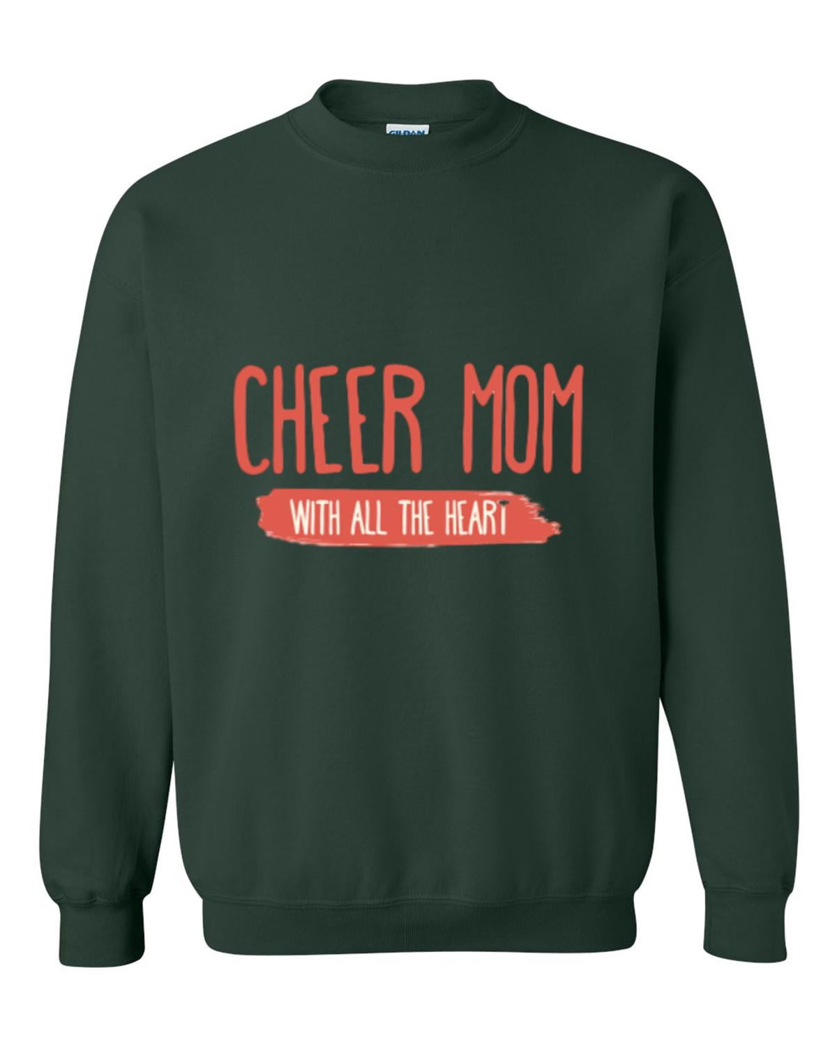 Cheer Mom With All The Heart A Cheerleader Mother Squad Sweatshirt, for ...