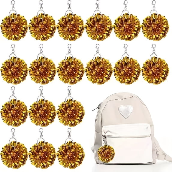 Cheer Pom Pom Keychain Cheerleader Gifts Cheerleading Keyring Charm ...