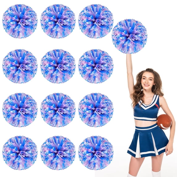 Cheer Pom Poms 12 Pcs Four Finger Handle- Cheerleading Handheld Squad ...