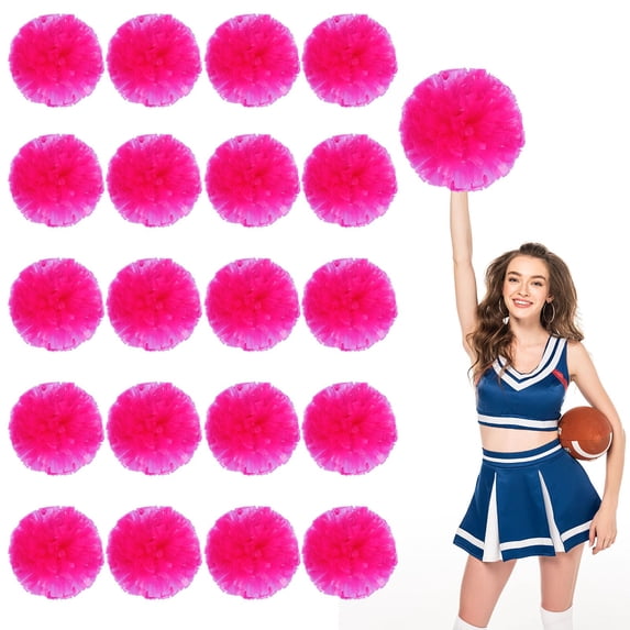 Cheer Pom Poms 20 Pcs Four Finger Handle- Cheerleading Handheld Squad ...