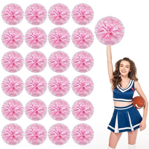 Cheer Pom Poms 24 Pcs Four Finger Handle- Cheerleading Handheld Squad ...