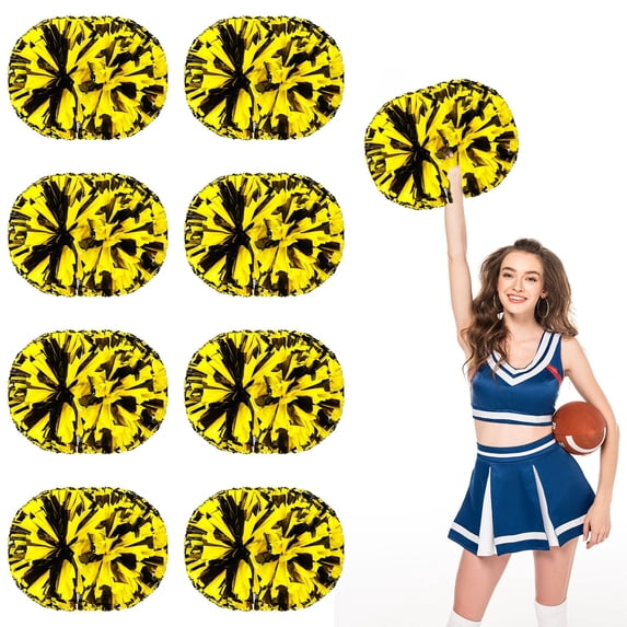 Cheer Pom Poms 8 Pcs With Handle- Cheerleading Handheld Squad Pompoms ...