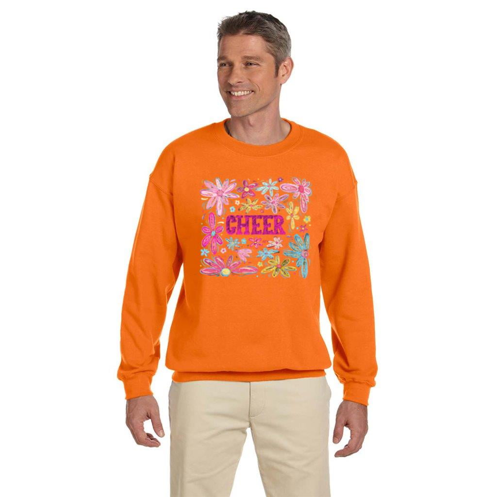 Cheer Preppy Doodle Floral Glitter Art Cheerleader Unisex Sweatshirt up ...