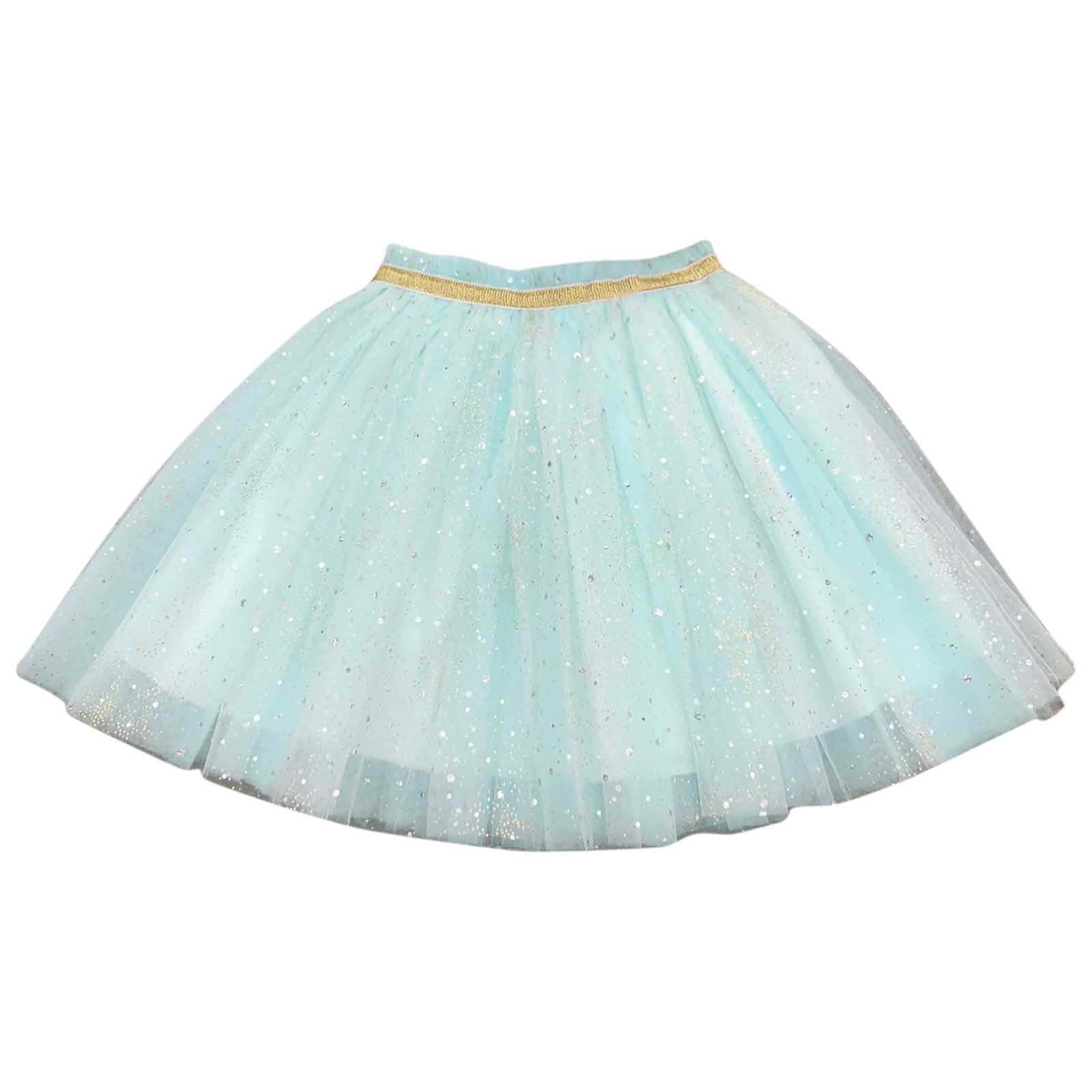 Cheer Skirts for Girls White Layered Tutus Skirt, Shinny Tulles for ...