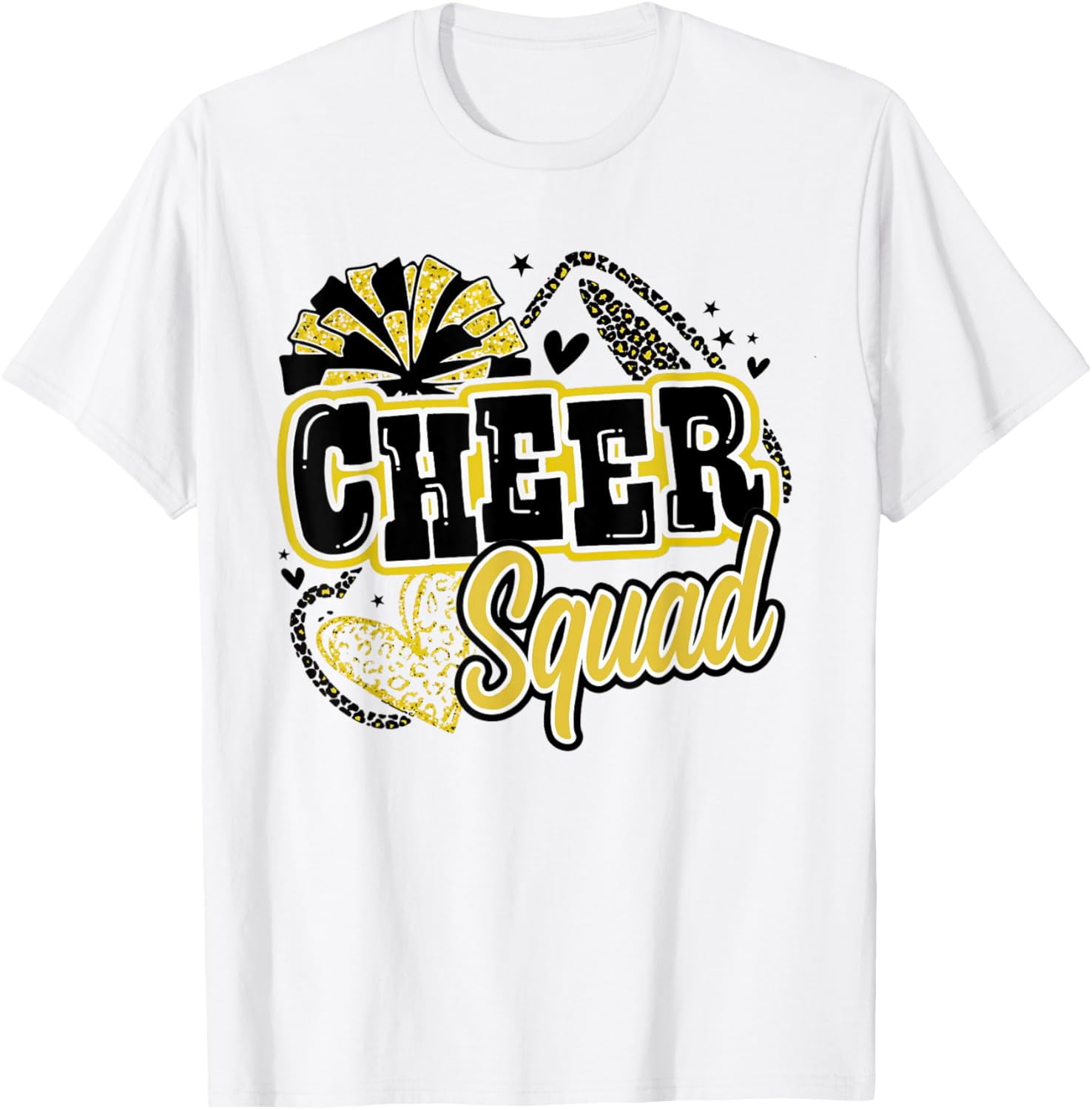 Cheer Squad Coquette Bow Sport Cheerleader Cheerleading Gold T-Shirt ...