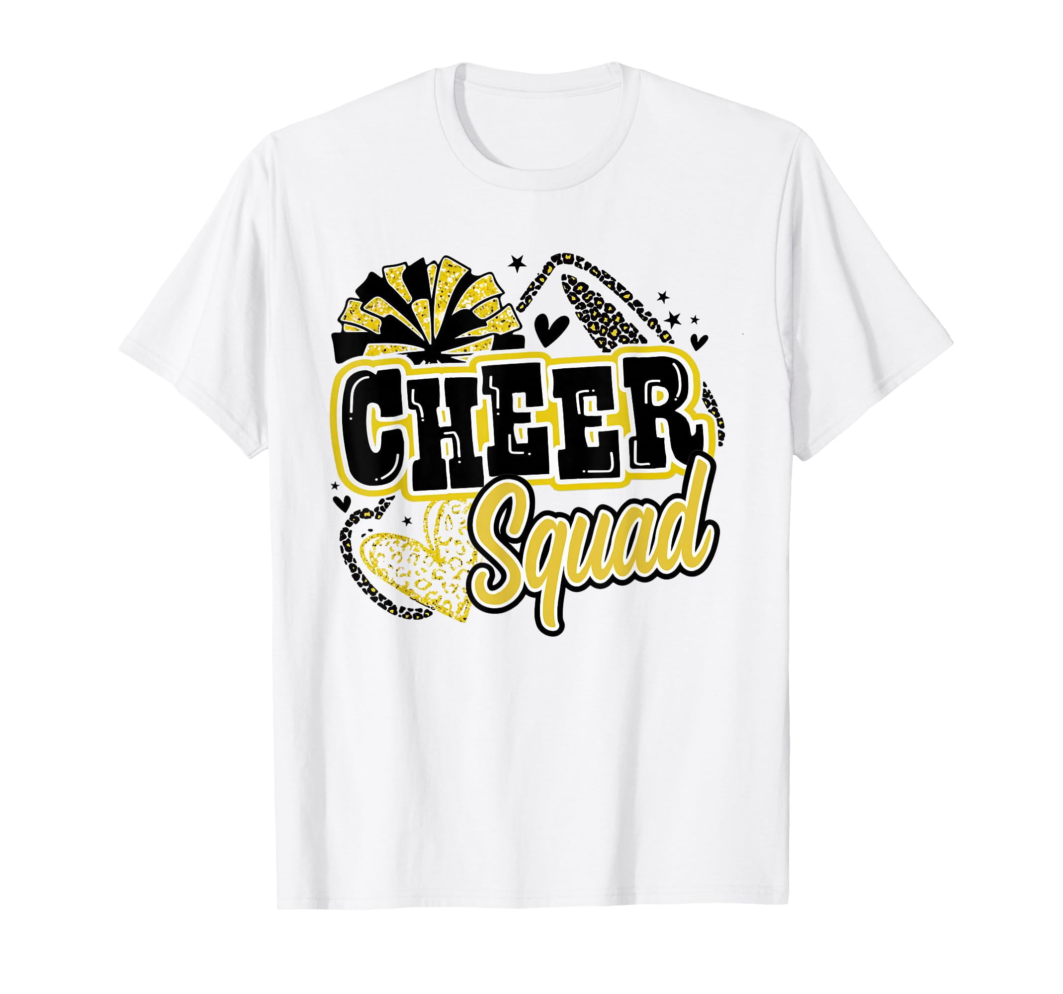 Cheer Squad Coquette Bow Sport Cheerleader Cheerleading Gold T-Shirt ...