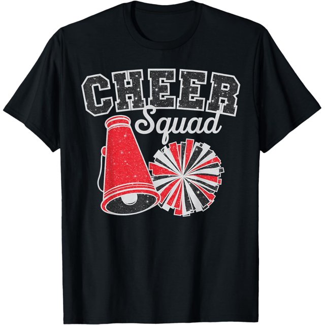 Cheer Squad Funny Cheerleader Cheerleading Red Women Girl T-Shirt ...