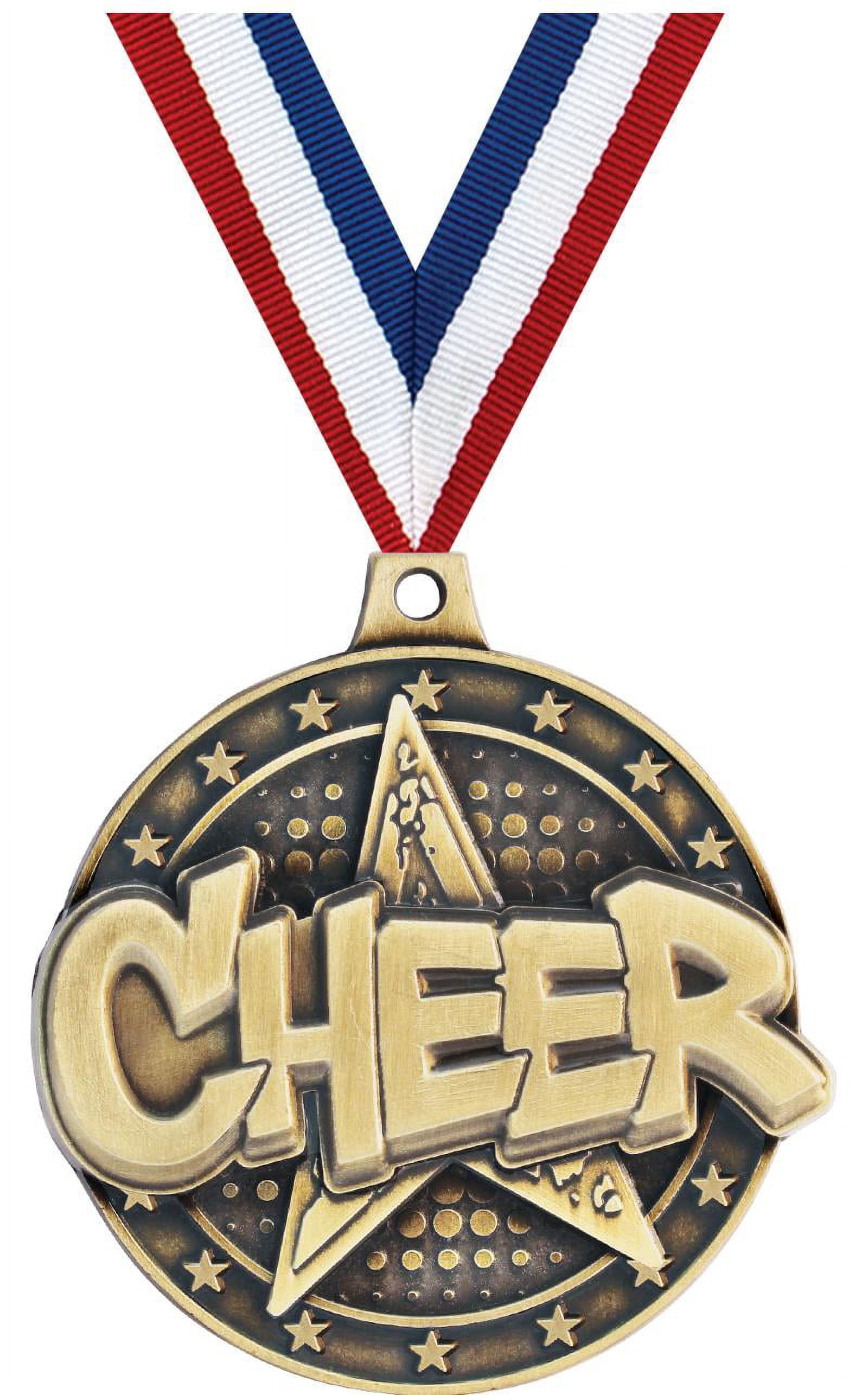Cheer Star Medals, 2" Gold Diecast Cheer Star Medal Award 5 Pack ...