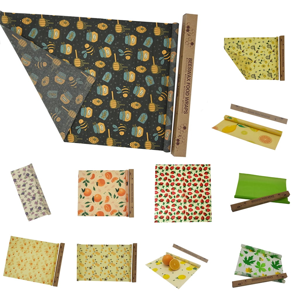 Cheer.US 1 Roll Beeswax Food Wraps, Fruit Printed Beeswax Wraps, All ...