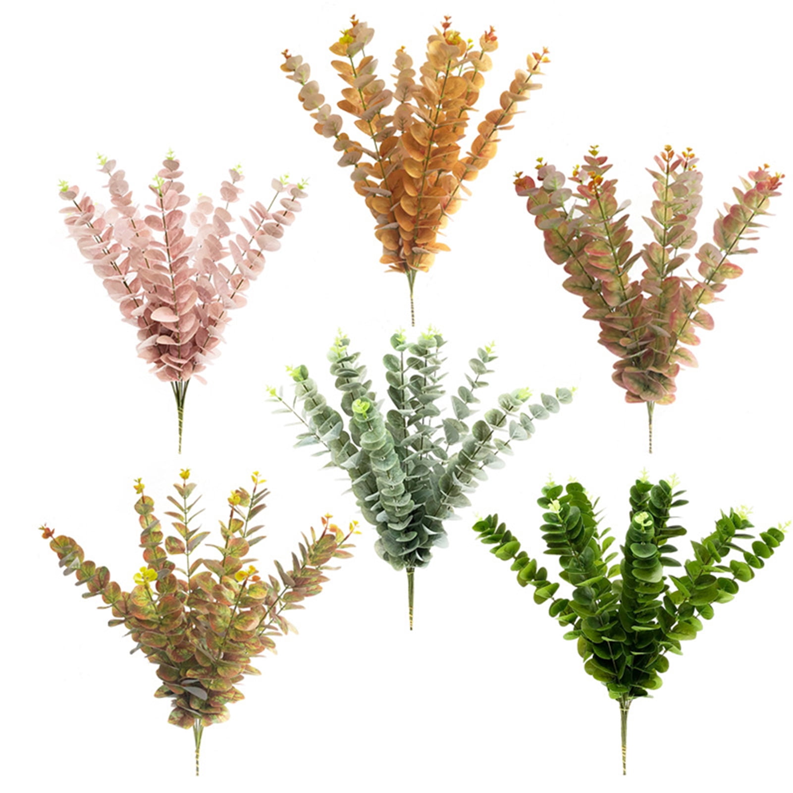 Cheer.US 10Pcs Artificial Greenery Stems Eucalyptus Leaf Faux Handmade ...