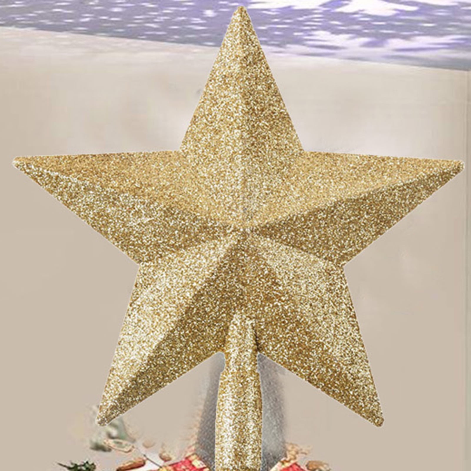 Cheer US 15cm Glitter Christmas Tree Topper Shatter-Proof Christmas ...