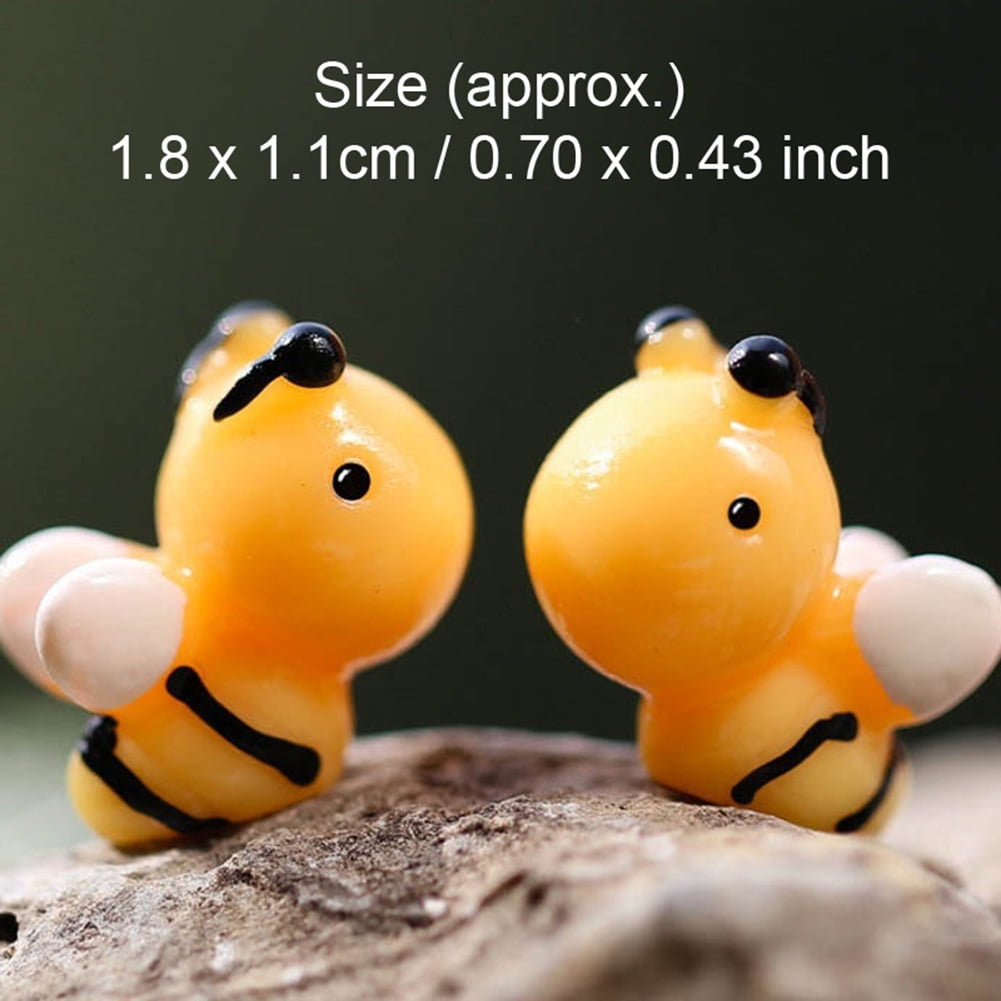 Cheer.US 18 Pcs Mini Bees Ornaments Resin Bee Flatback Embellishments ...