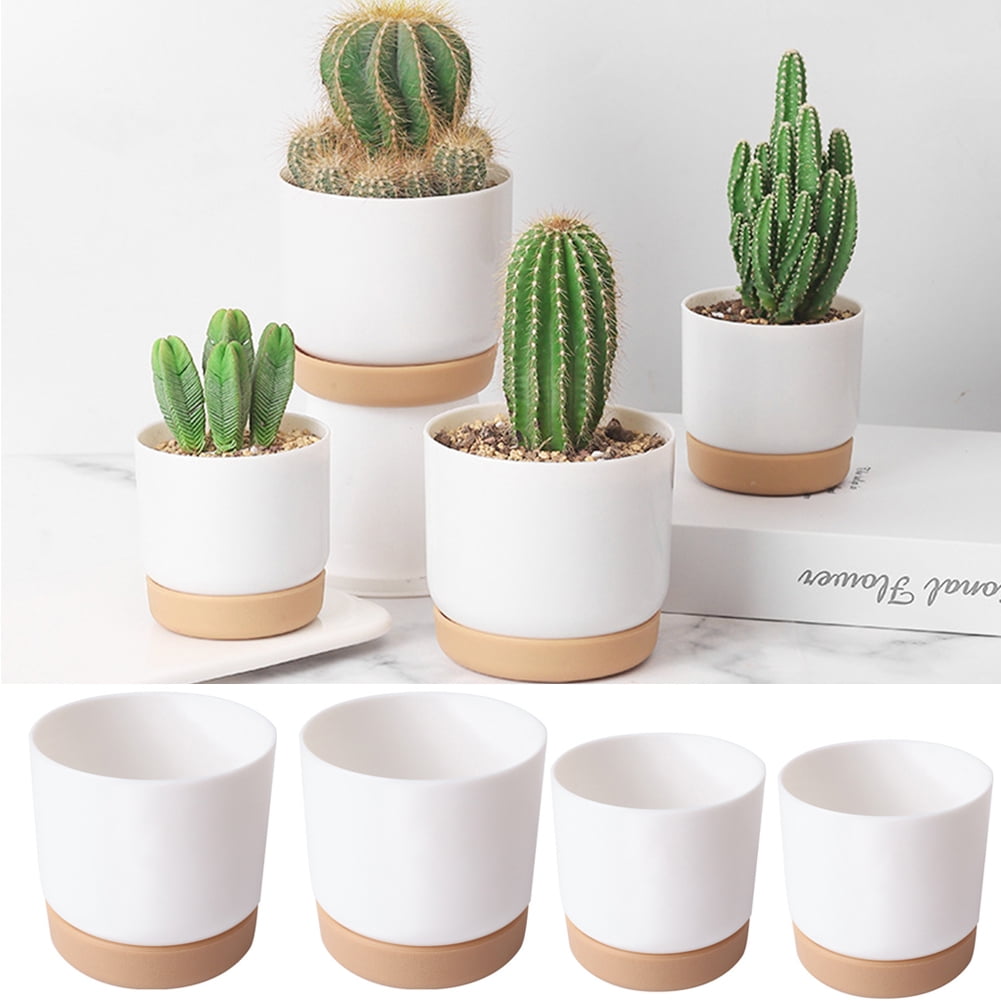 Cheer.US 2 Pcs Succulent Pot, Ceramic Succulent Planter Plant Pot for ...