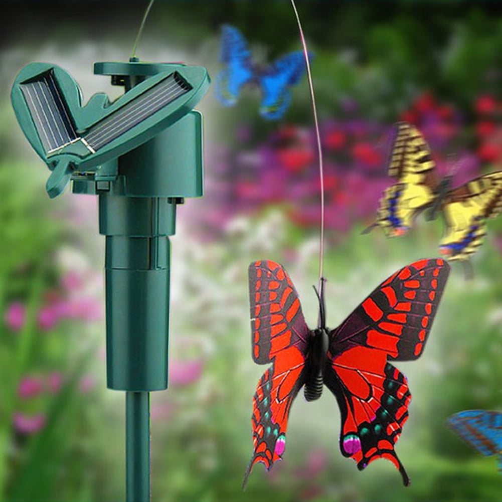 Cheer.US 3Pcs Solar/Battery Powered Flying Wobble Fluttering Butterfly ...