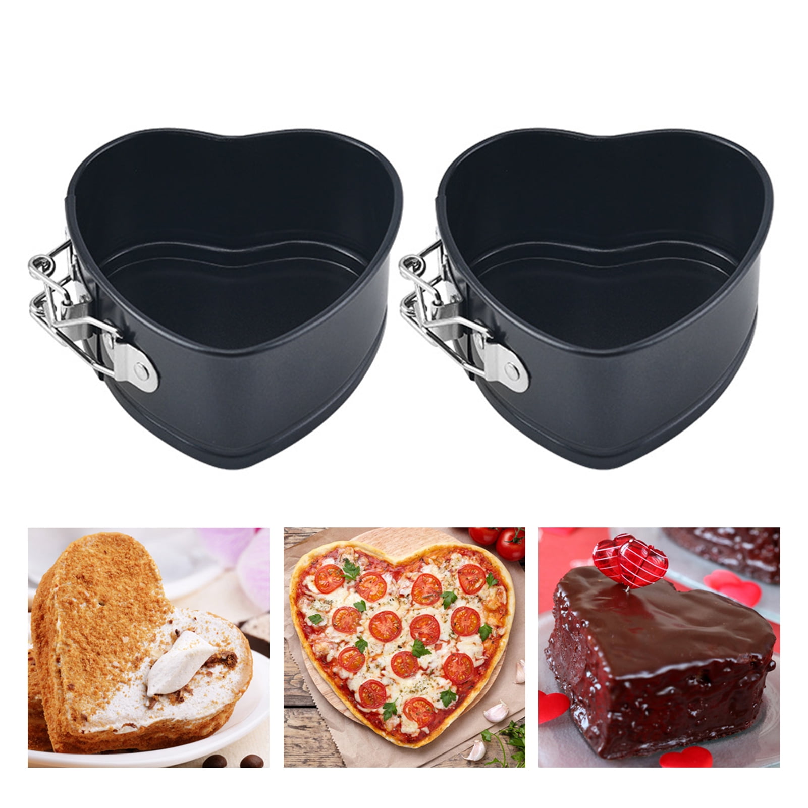 Cheer US 4Inch Love Heart Shape Springform Pan, Non-Stick Carbon Steel ...