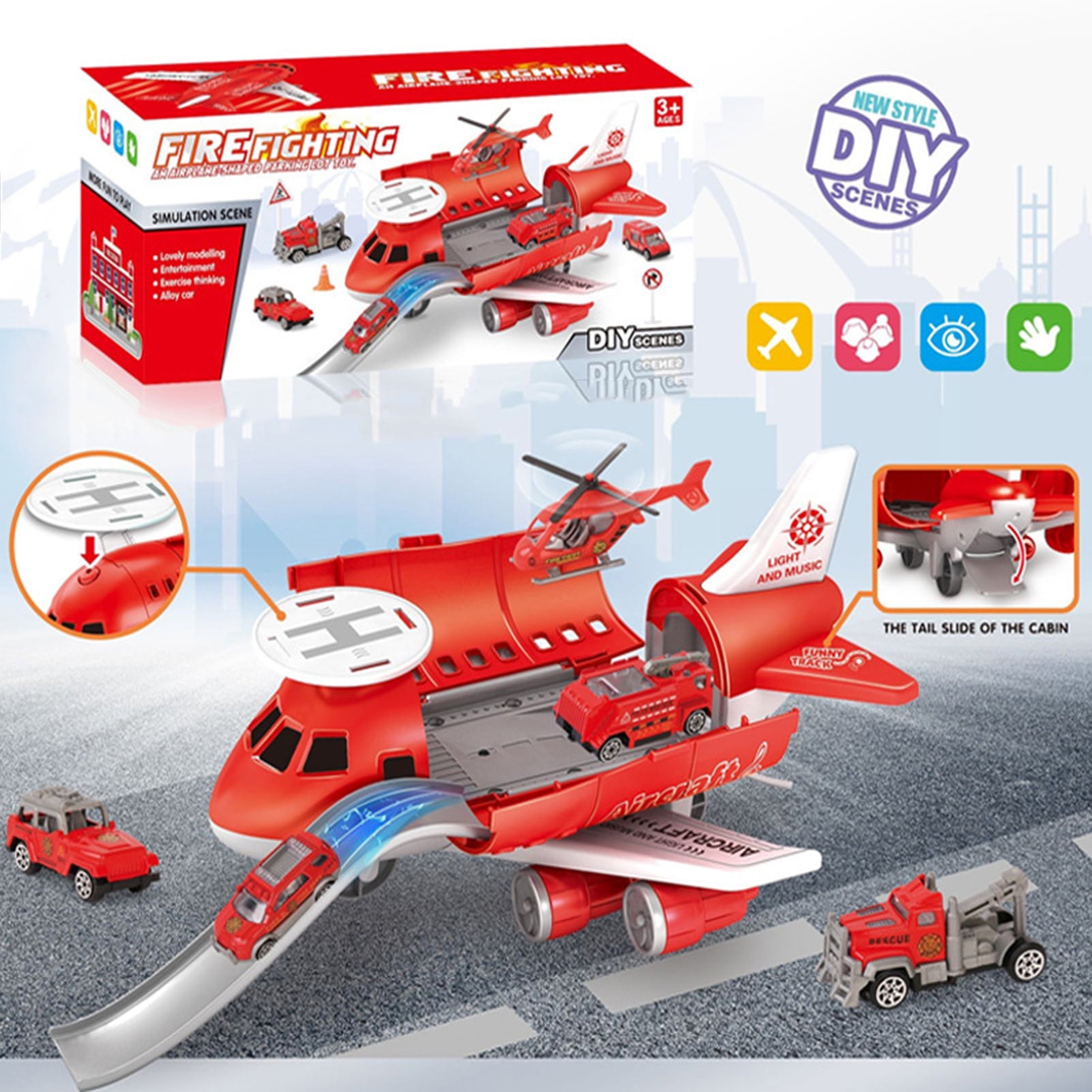 Cheer US Durable Toy Airplane Set for Boys & Girls, Age 4-7, Realistic ...