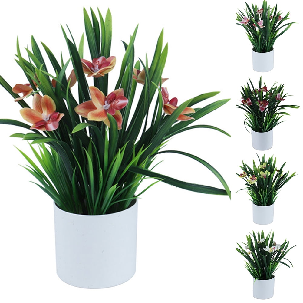 Cheer.US Artificial Flowers Faux Butterfly Orchid Real Touch Double ...