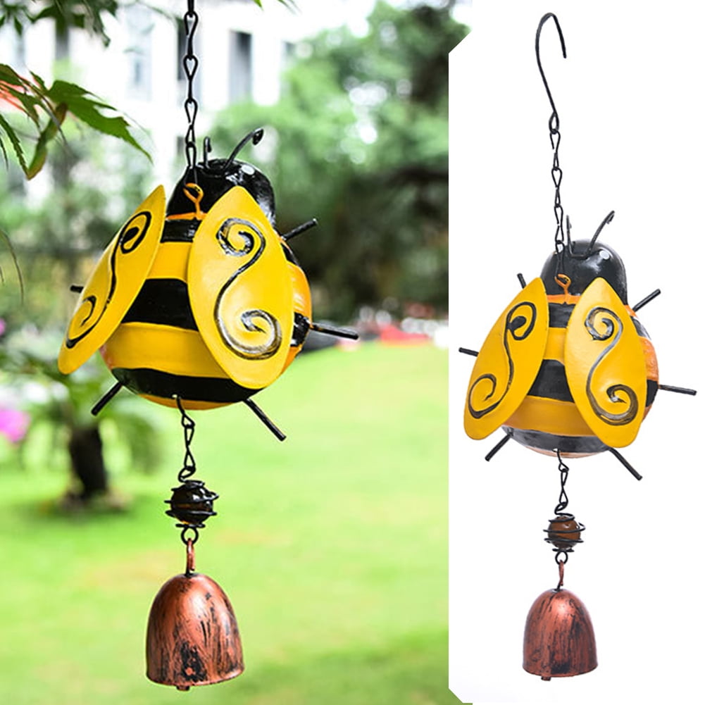 Cheer.US Bee Wind Chimes with Hanging Bell for Outside, Small Sympathy ...