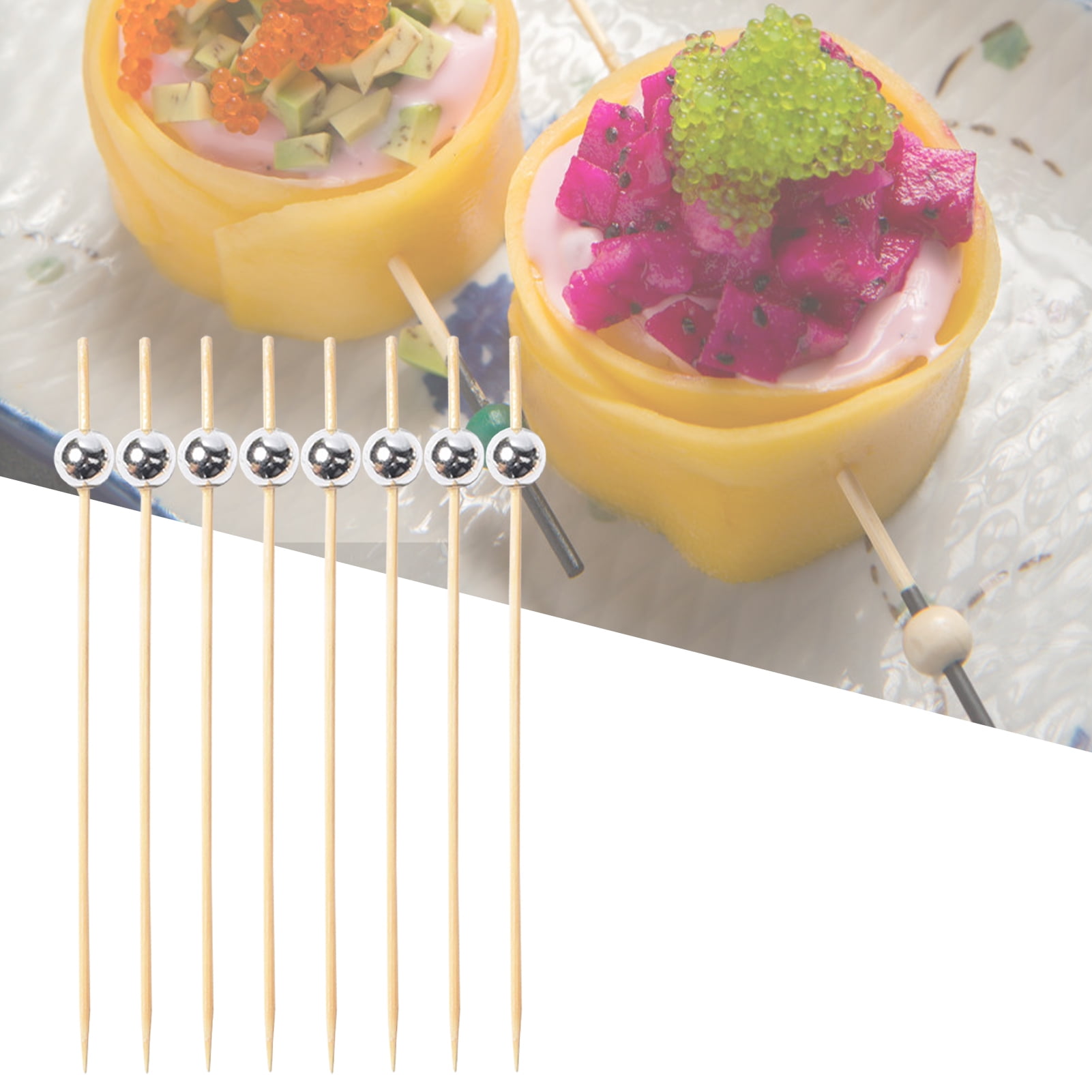 Cheer.US Cocktail Pick Food Appetizer Toothpick Bamboo Fruit Toothpick ...