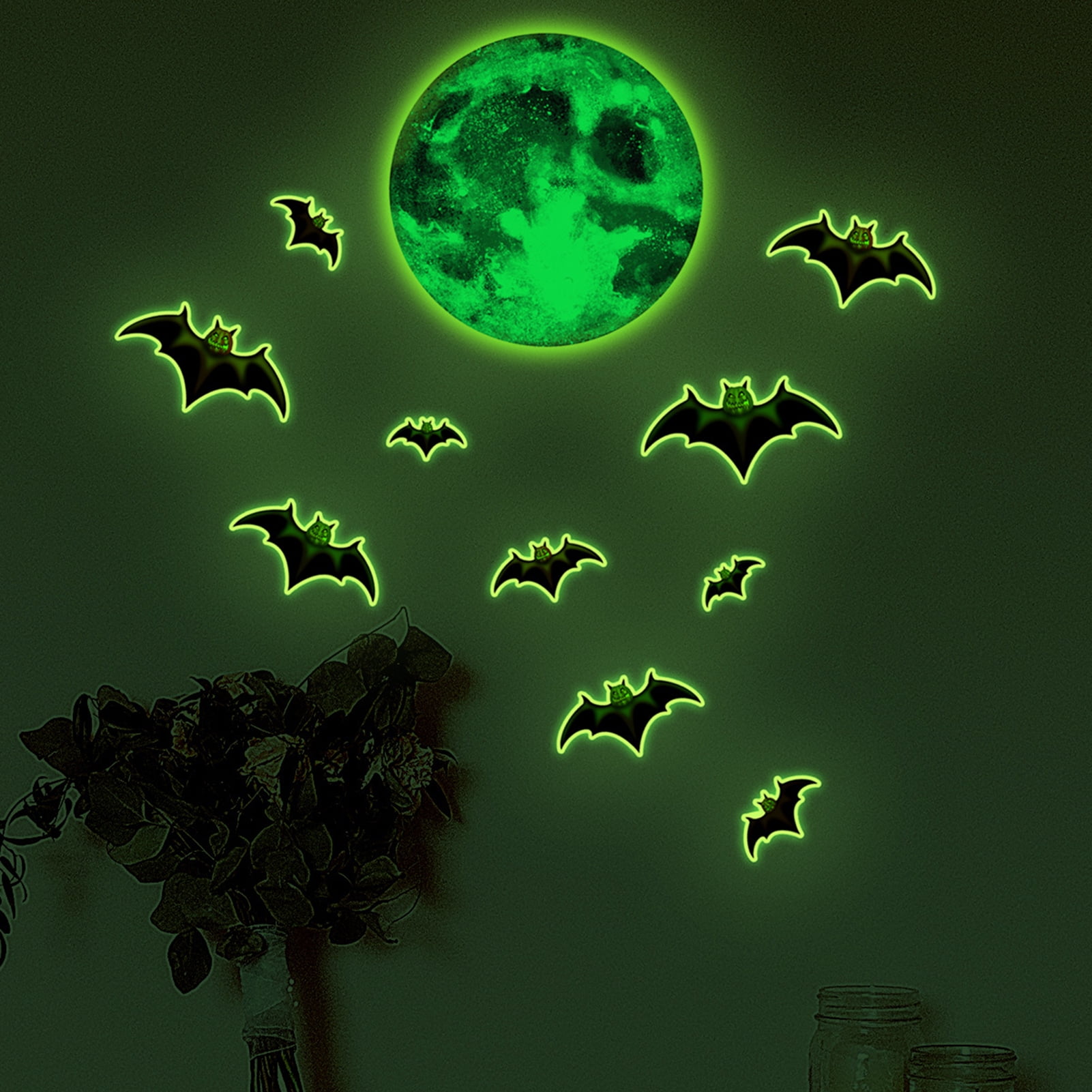 Cheer US Halloween Wall Decal Halloween Bat Wall Stickers Vinyl Bat ...