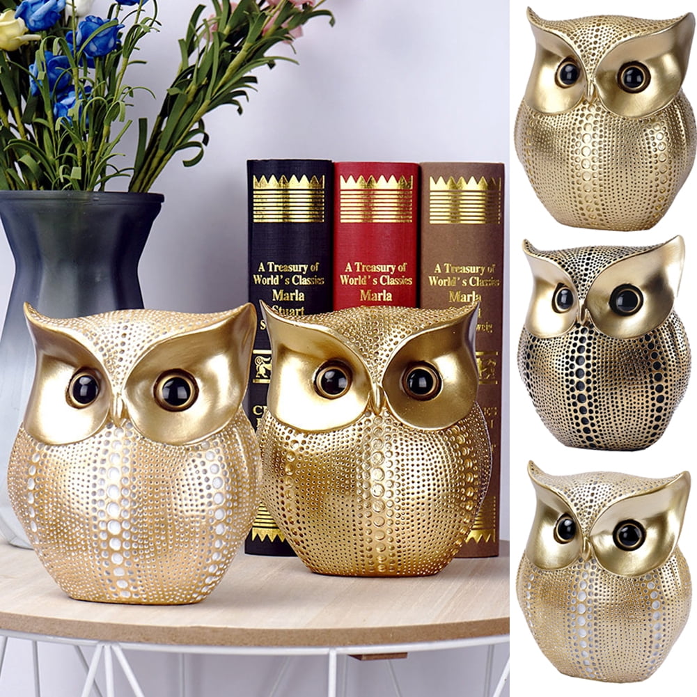 Cheer.US Owl Statue Decor Small Crafted Figurines for Home Decor ...