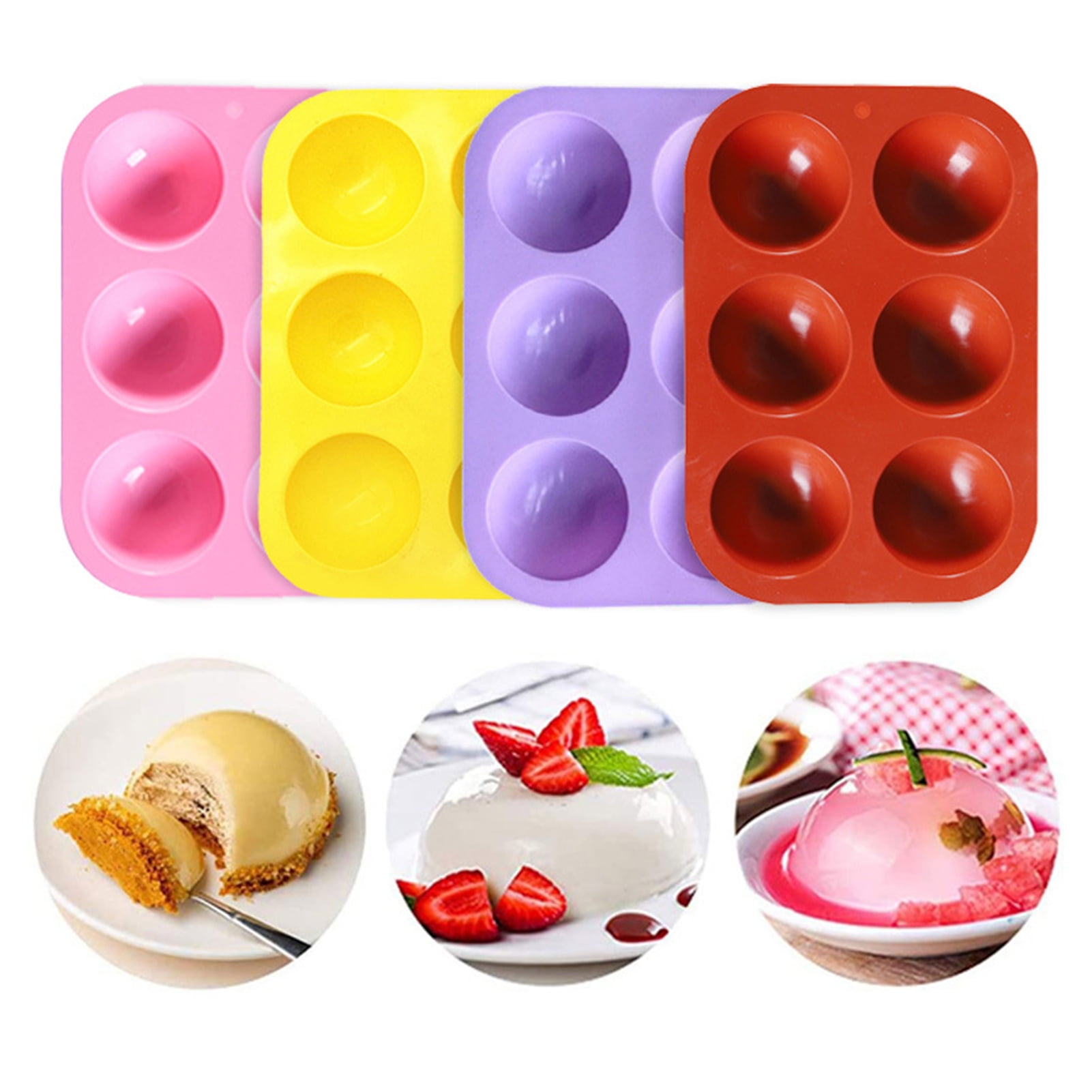 Cheer.US Semi Sphere Silicone Mold, Half Sphere Silicone Baking Molds ...