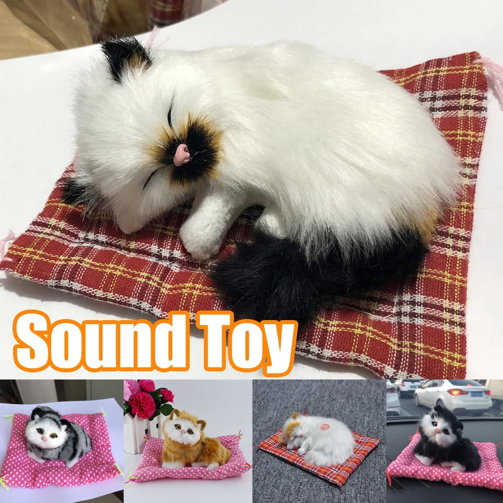 Cheer.US Simulation Lovely Cat That Make Sounds Doll Cute Sleeping ...