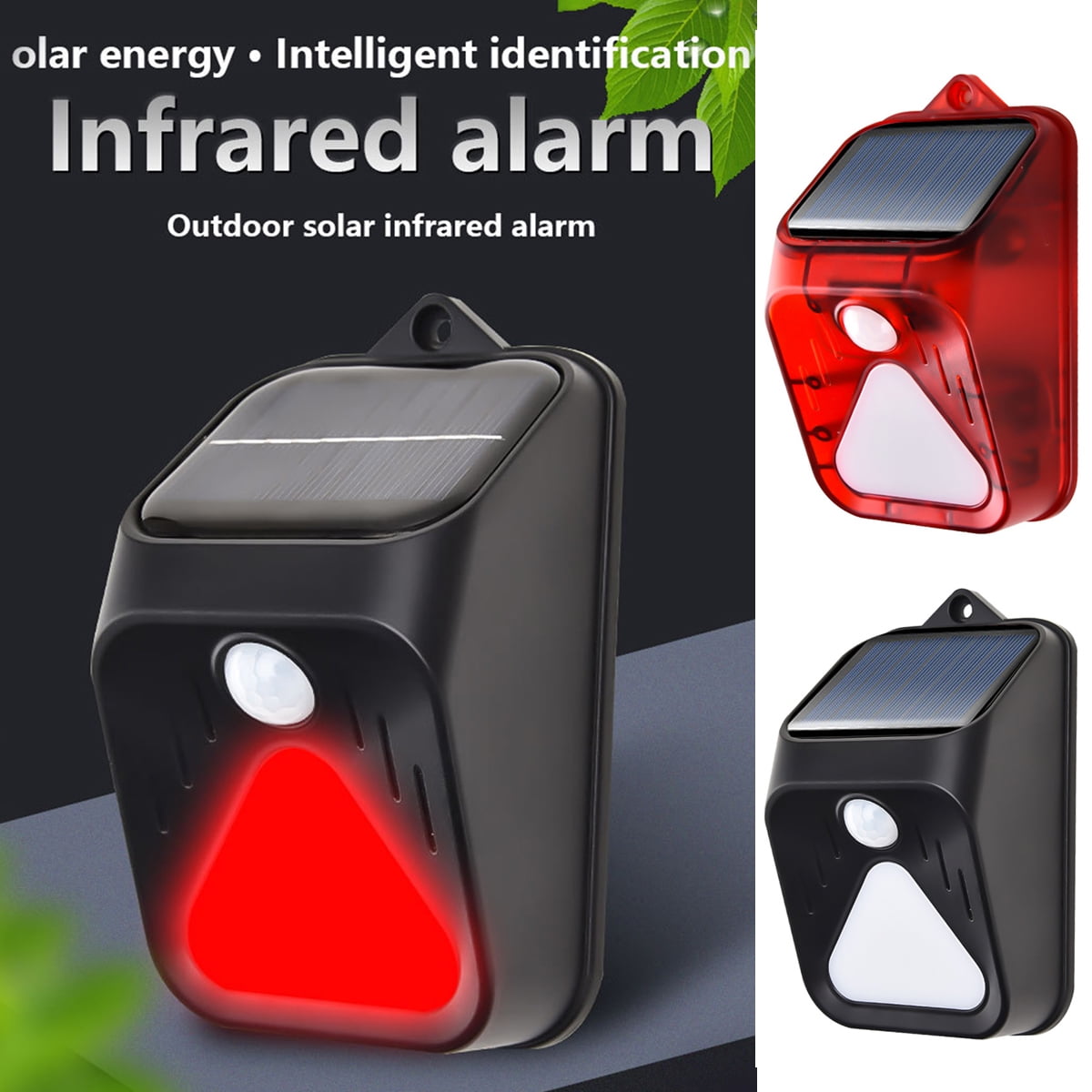 Cheer US Solar Powered Sound Alarm Strobe Light Flashing Motion Detector Security Alarm System ...