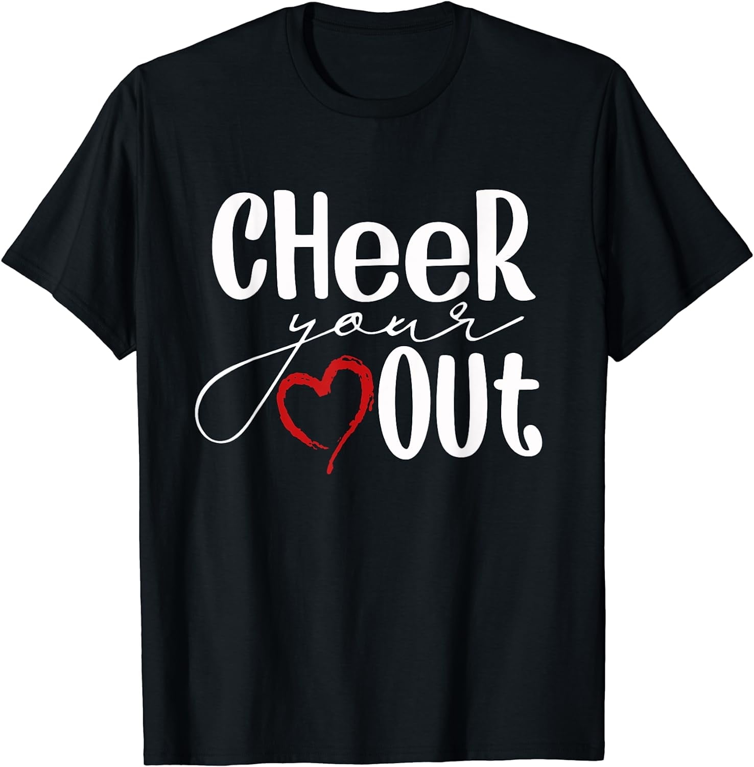 Cheer Your Heart Out Shirt Women Cool Cheerleader Cheering T-Shirt ...