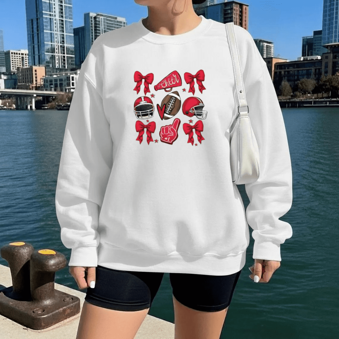 Cheer and Football Red Game Day Team Spirit Art Sweatshirt, for Men ...