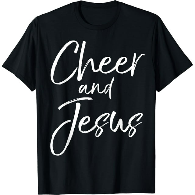 Cheer and Jesus Shirt Christian Cheerleader Cheerleading Tee - Walmart.com