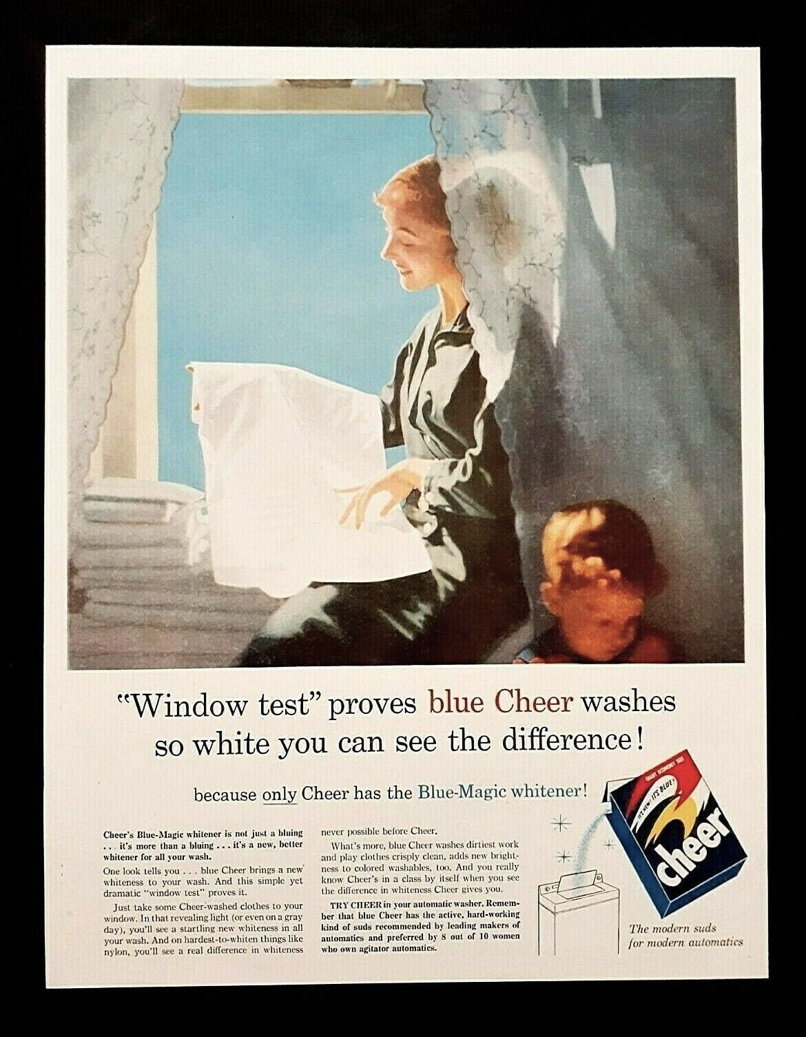 Cheer laundry soap ad vintage 1955 detergent advertisement - Walmart.com