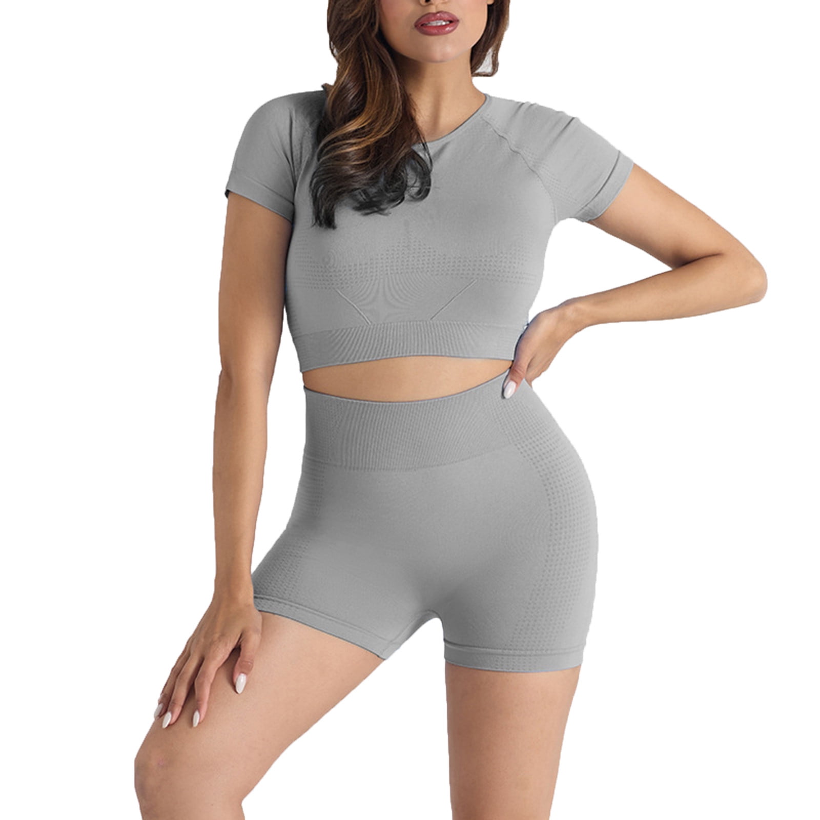 CheerKidz Clearance 2 Piece Short Sets for Women's Solid Color Summer ...